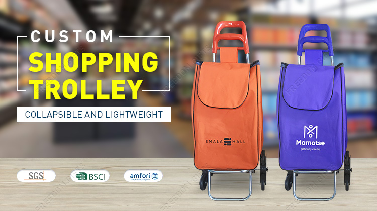 Ultralight Fabric Grocery Shopping Trolley Lightweight Collapsible ...