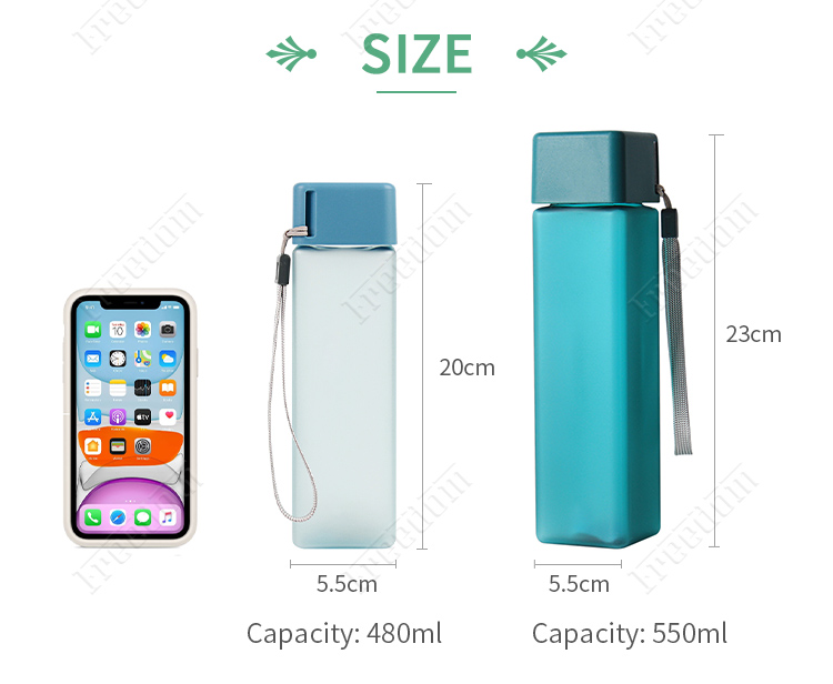 Wholesale Clear Drinking Water Bottle Frosted Plastic Square Water ...