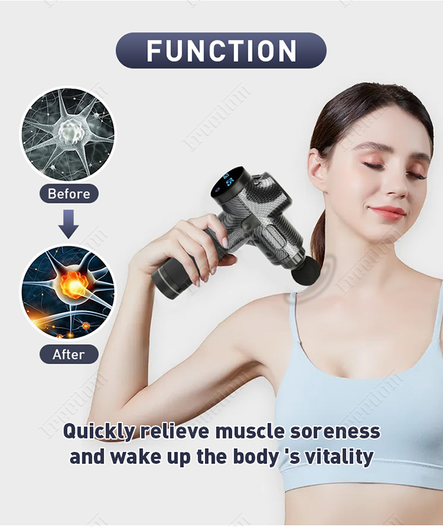 New Cordless Portable USB Massage Gun Muscle Vibration Handheld Massage ...